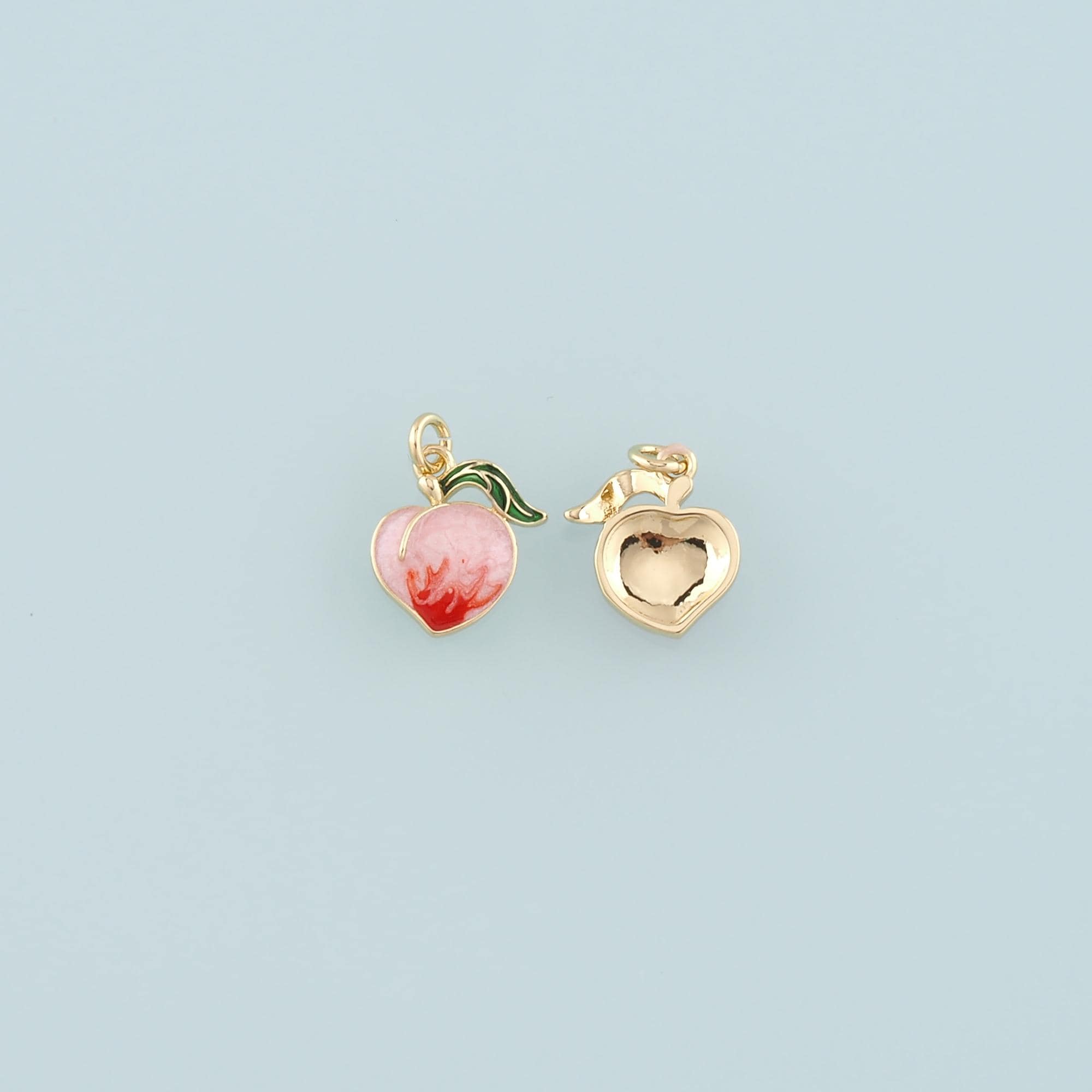 18K Gold Filled Peach Pendant,enamel Fruit Charm Bracelet Necklace for ...