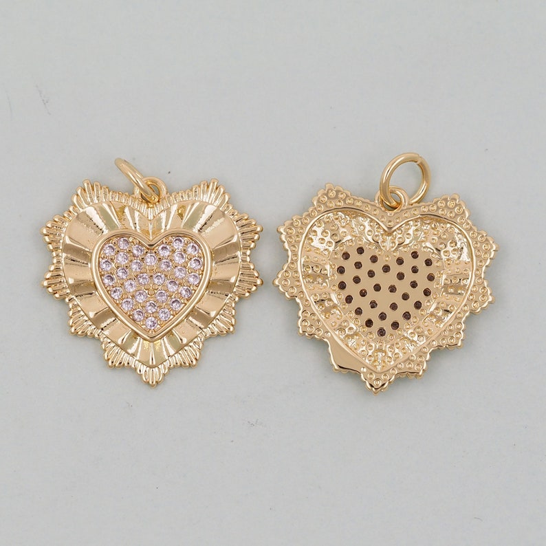 Gold Spiked Heart Charms18k Gold Filled Heart Pendantheart - Etsy