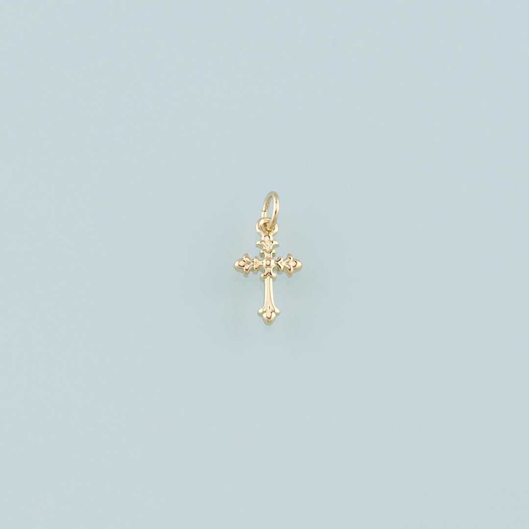 Gold Cross Charms,18k Gold Filled Cross Pendant,religion Charm Bracelet ...