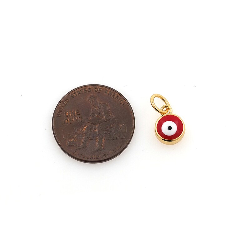 18K Gold Filled Tiny Evil Eye Pendant,blue Evil Eye Charm Necklace for ...