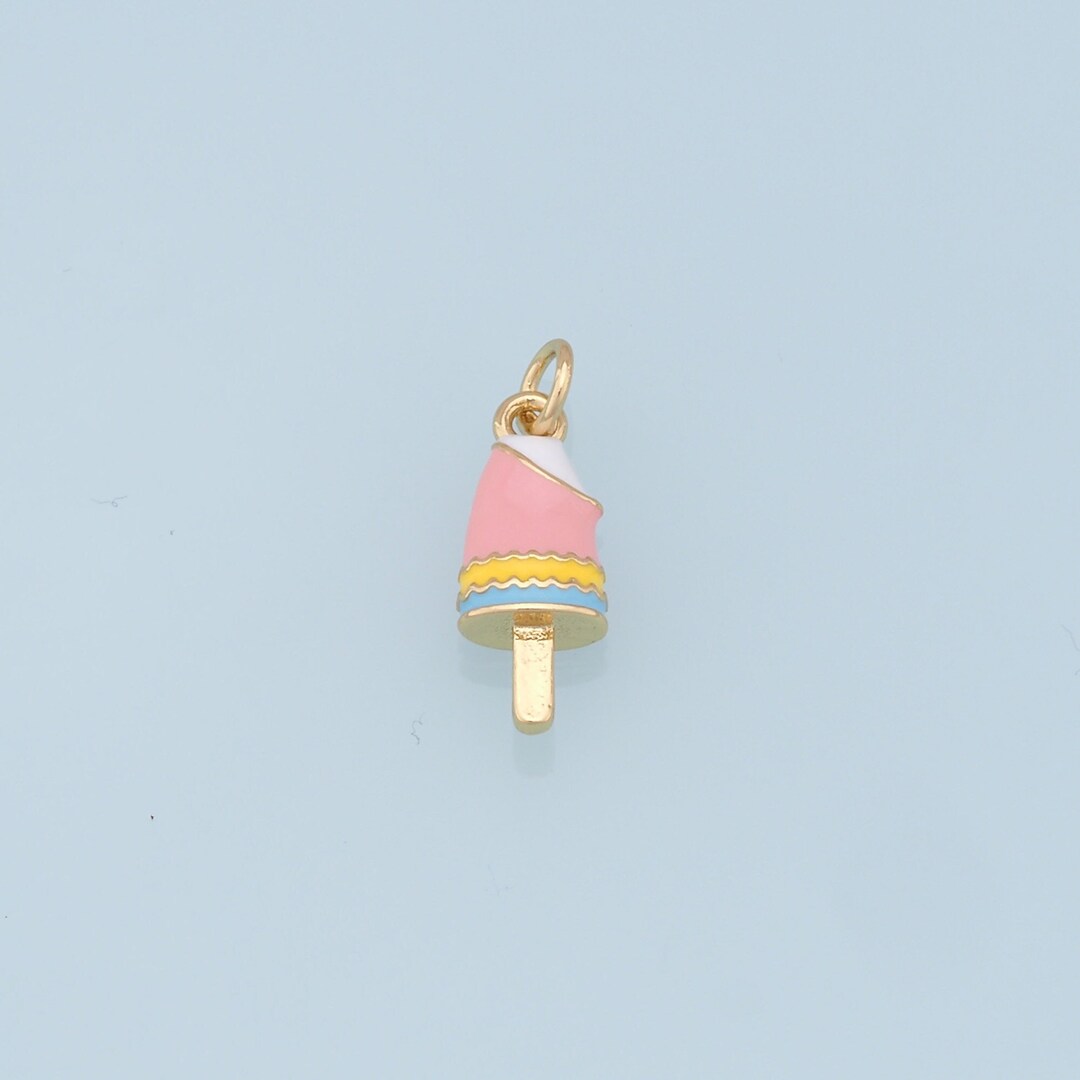 Ice Cream Charms,18k Gold Filled Enamel Ice Cream Pendant,cute Ice ...