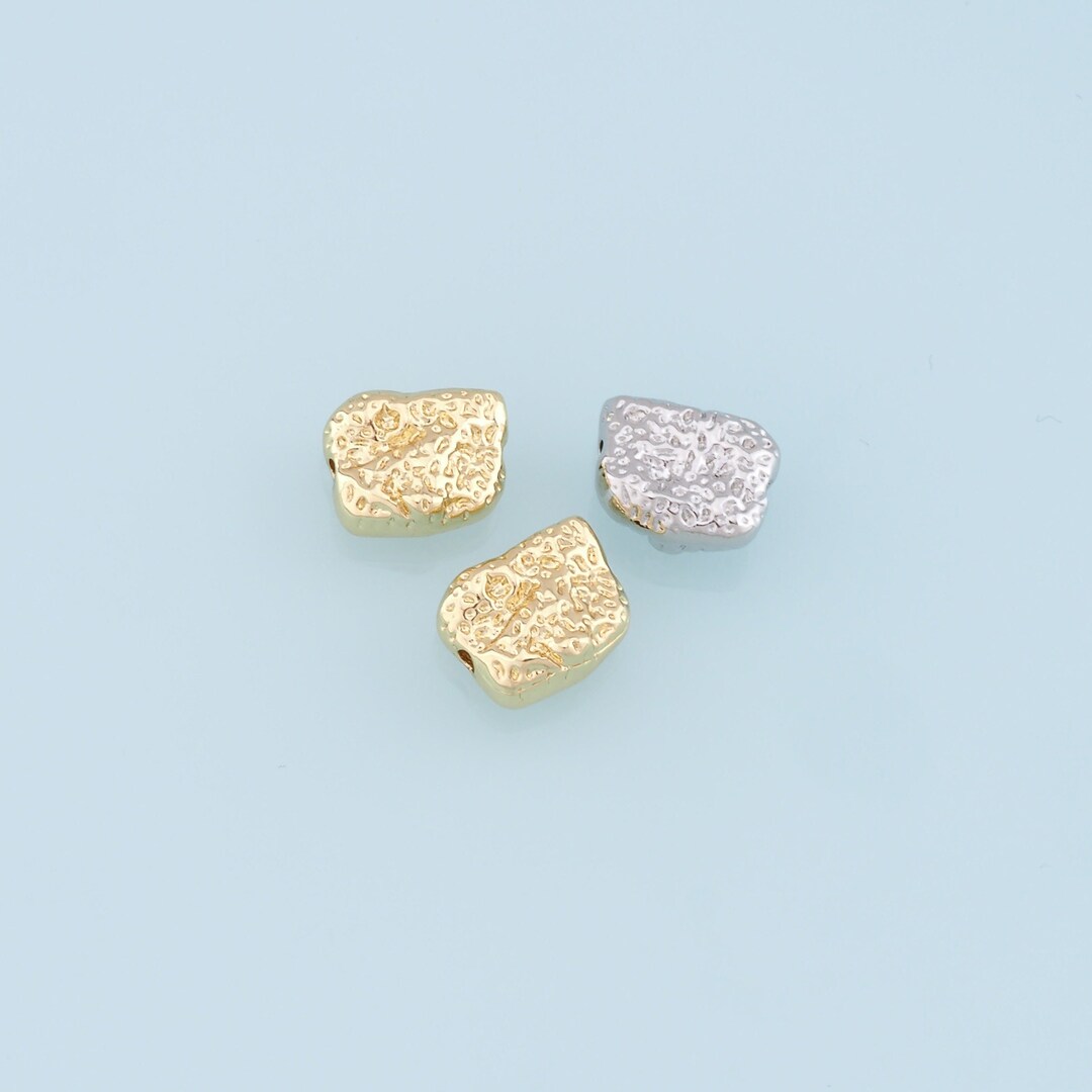 Gold Meteorite Beads Charms,18k Gold Filled Meteorite Bracelet Necklace ...