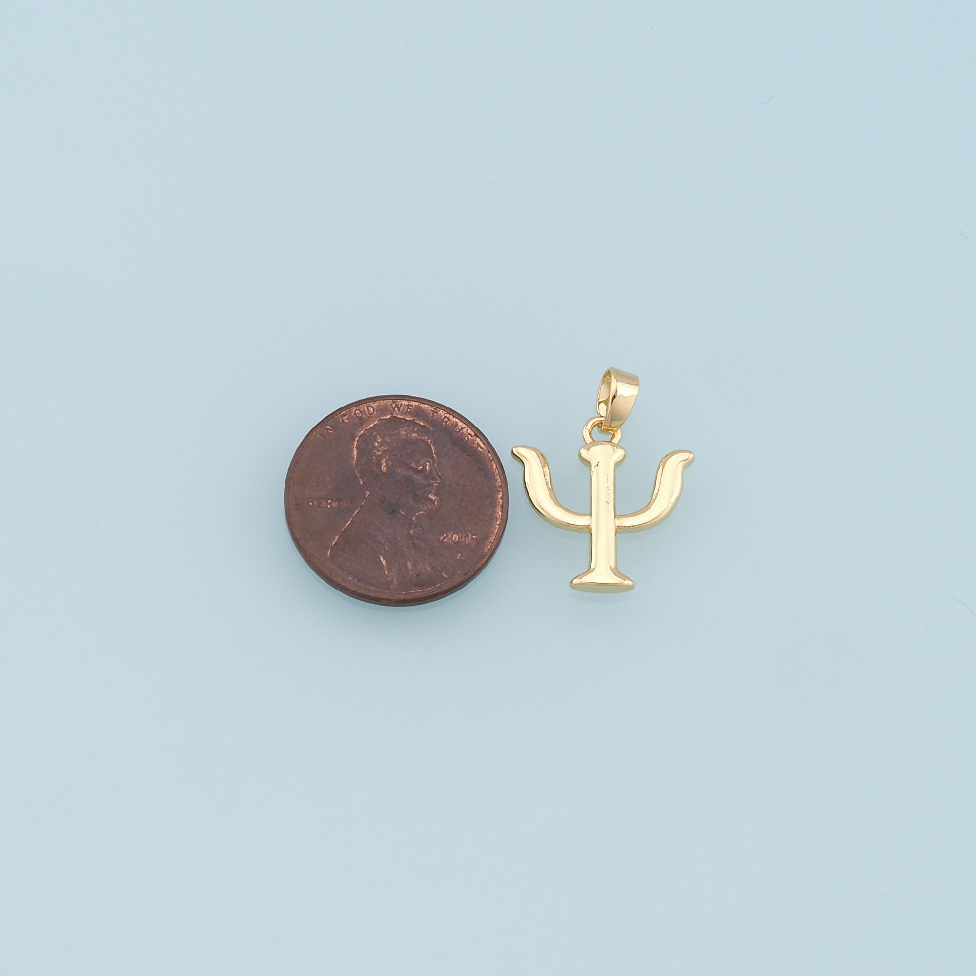 Gold Greek Letter Charms,18k Gold Filled Psi Pendant,friendship Charm ...