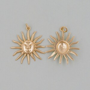 Gold CZ Sun Charms,18k Gold Filled Sun Pendant,celestial Charm Bracelet ...