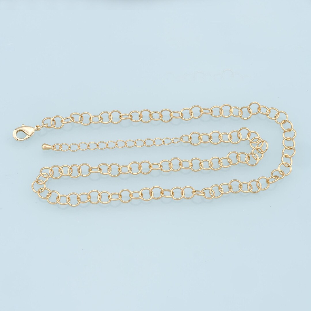 Gold Round Chain,18k Gold Filled Round for Necklace Bracelet DIY ...