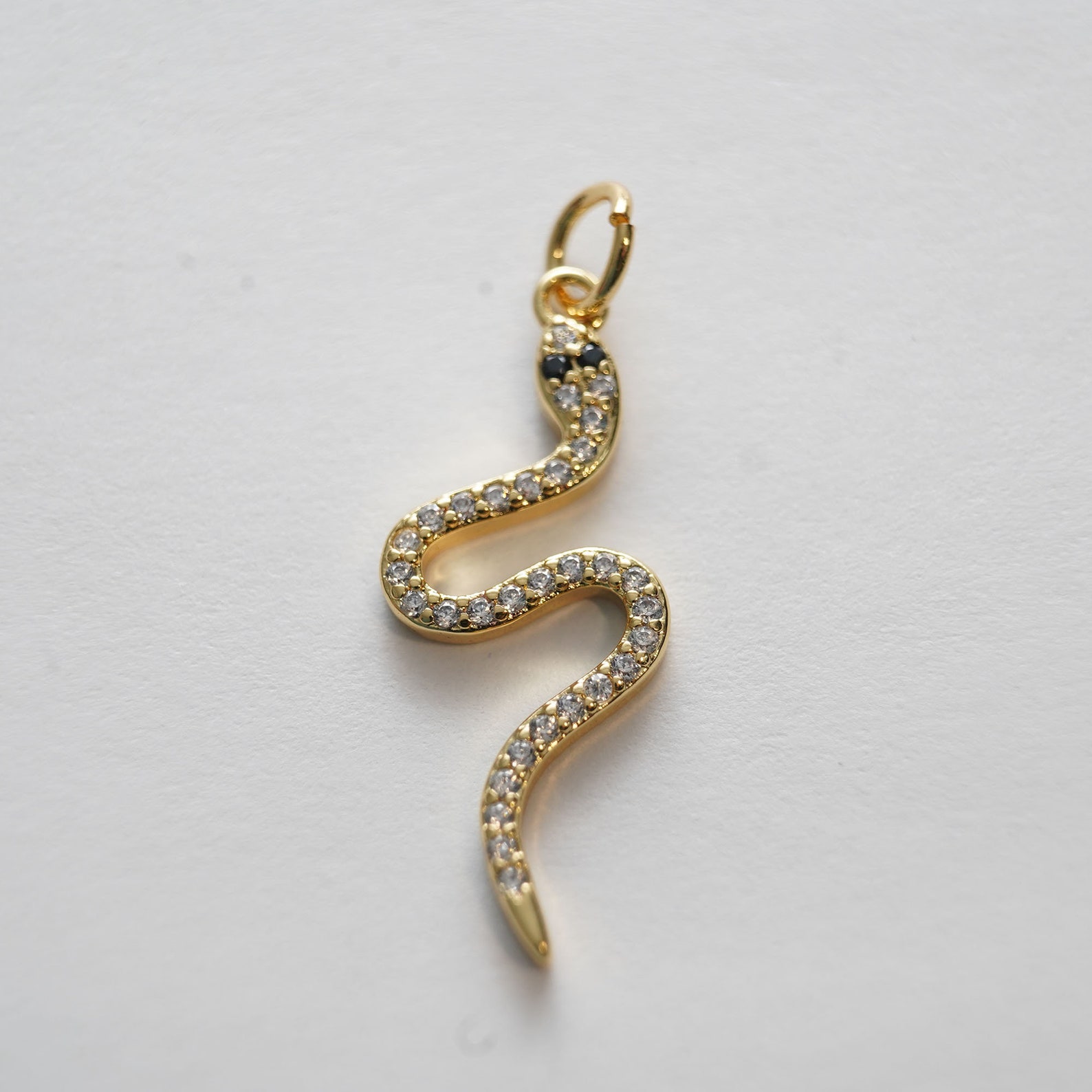 Gold Snake Charms,18k Gold Filled CZ Snake Pendant,silver Snake Charms ...
