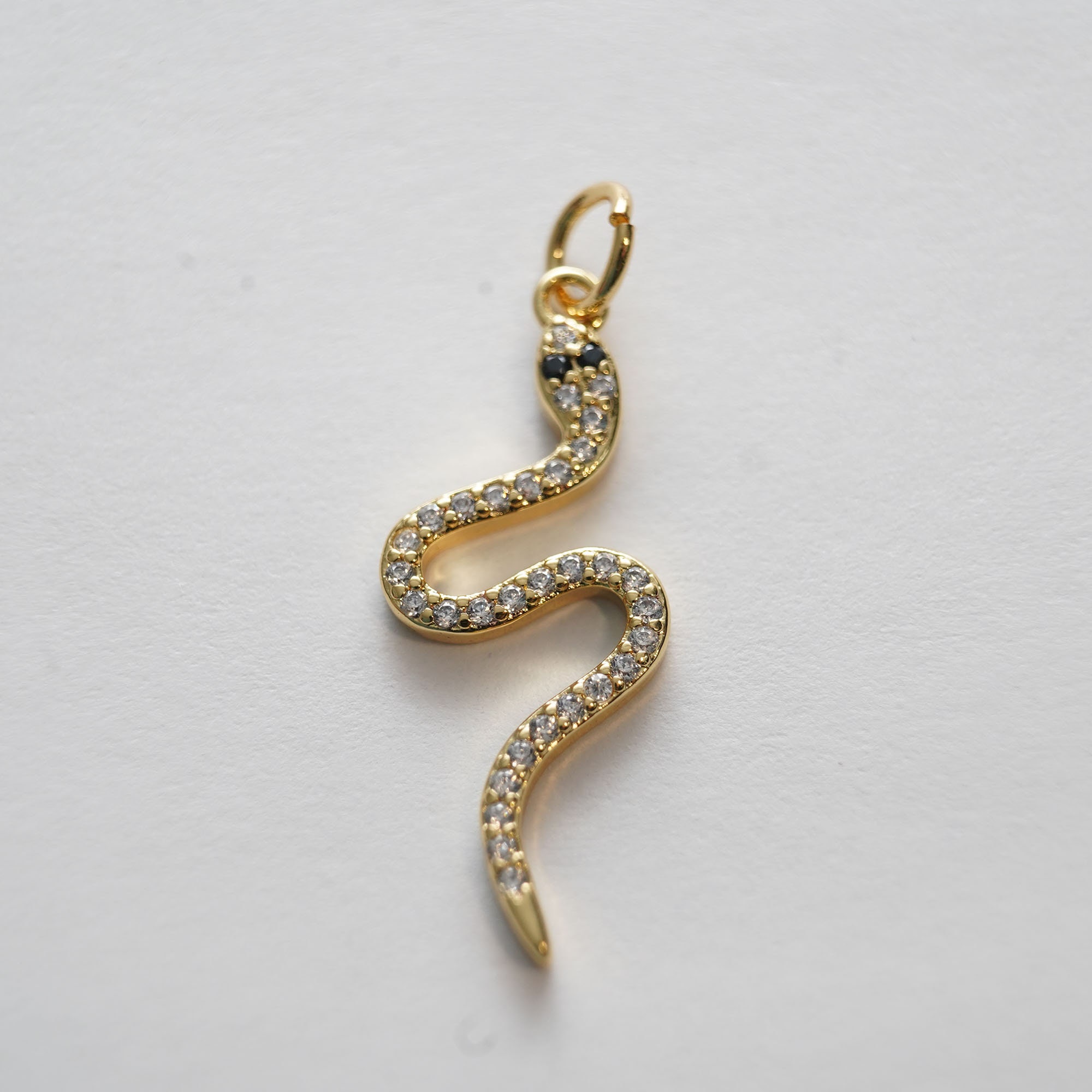 Gold Snake Charms,18k Gold Filled CZ Snake Pendant,silver Snake Charms ...