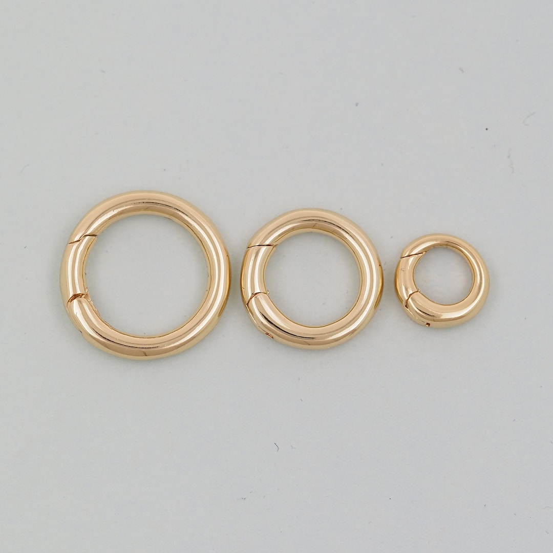 18K Gold Filled Round Carabiner Clasp,carabiner Lock Connector,spring ...