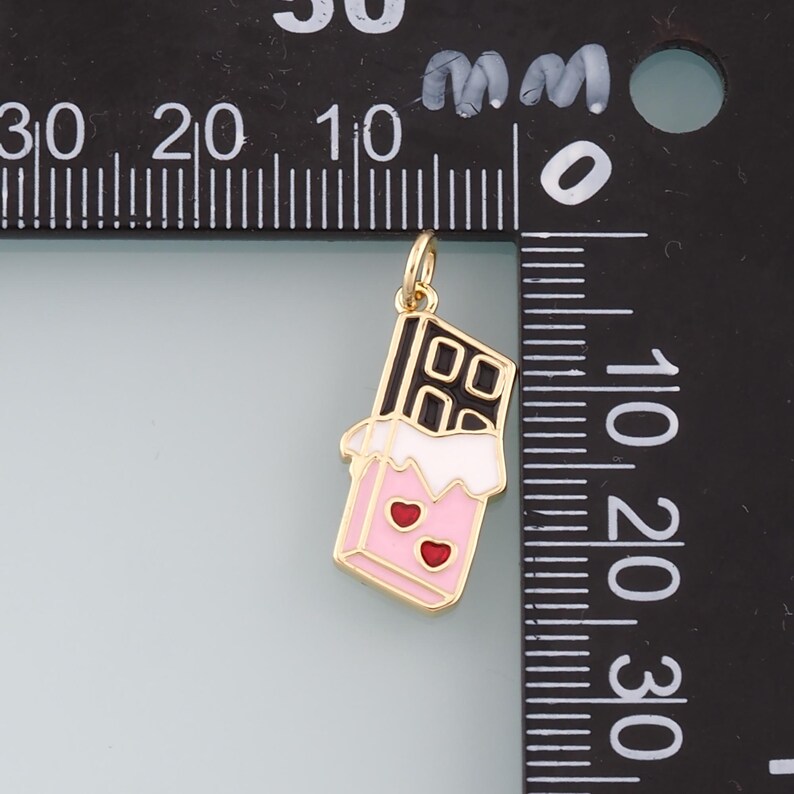 Gold Chocolate Charms,18k Gold Filled Candy Pendant,enamel Chocolate ...