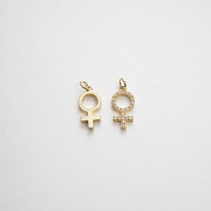 Gold Female Symbol Charms,18k Gold Filled Female Symbol Pendant,female ...