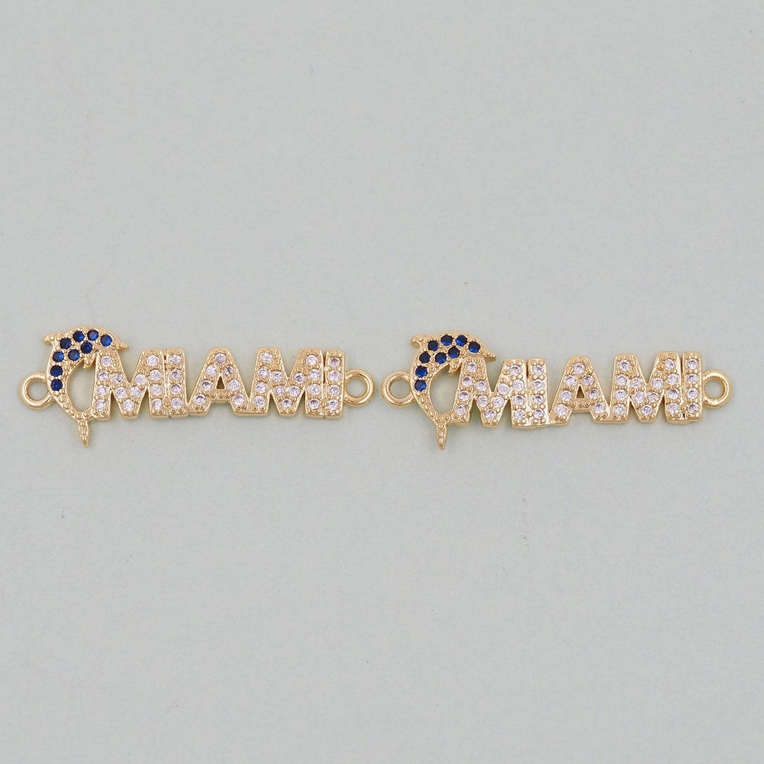 Gold Miami Charms,18k Gold Filled Miami Pendant Bracelet Necklace for ...