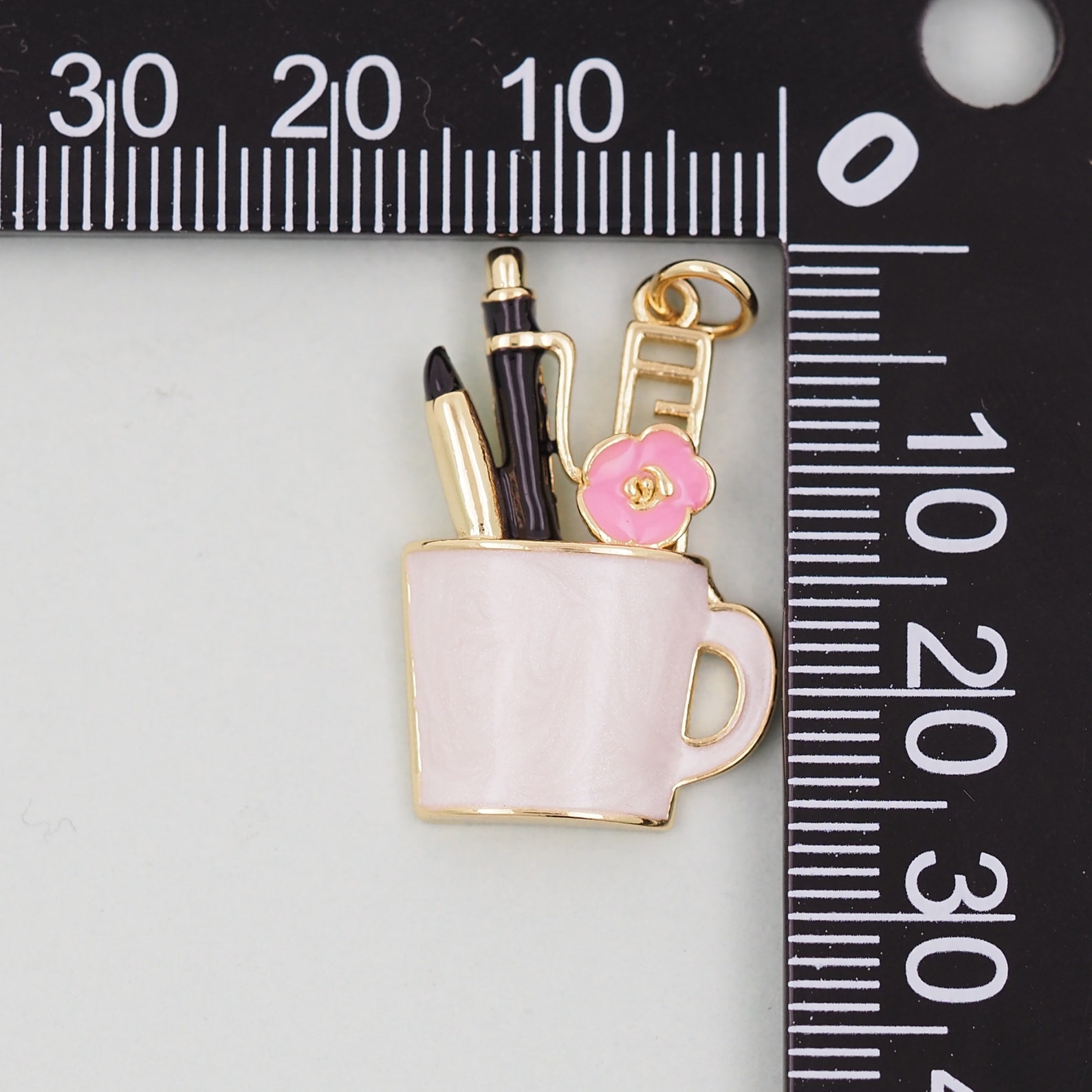 Gold Pen Charms,18k Gold Filled Pen Pendant,pen Holder Charm Bracelet ...
