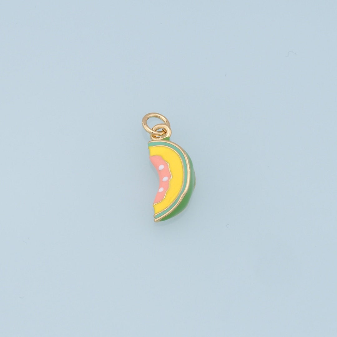 Cartoon Watermelon Charms,18k Gold Filled Enamel Watermelon Pendant ...