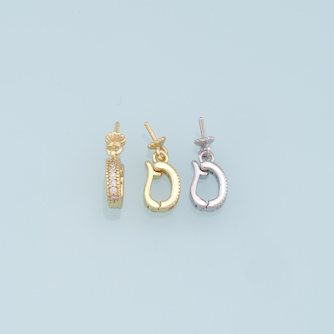 18k Gold Shortener Enhancer Clasp for Bracelet Necklace, Gold CZ Zircon ...