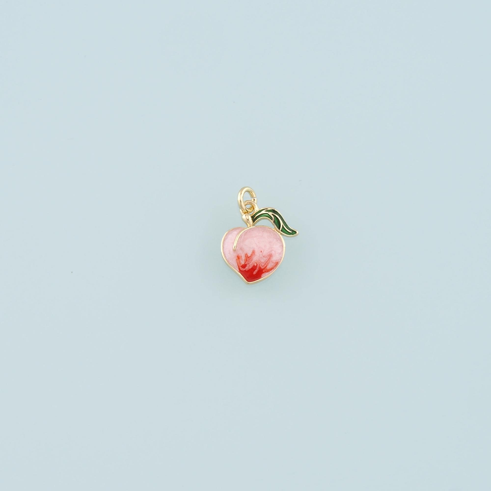 18K Gold Filled Peach Pendant,enamel Fruit Charm Bracelet Necklace for ...