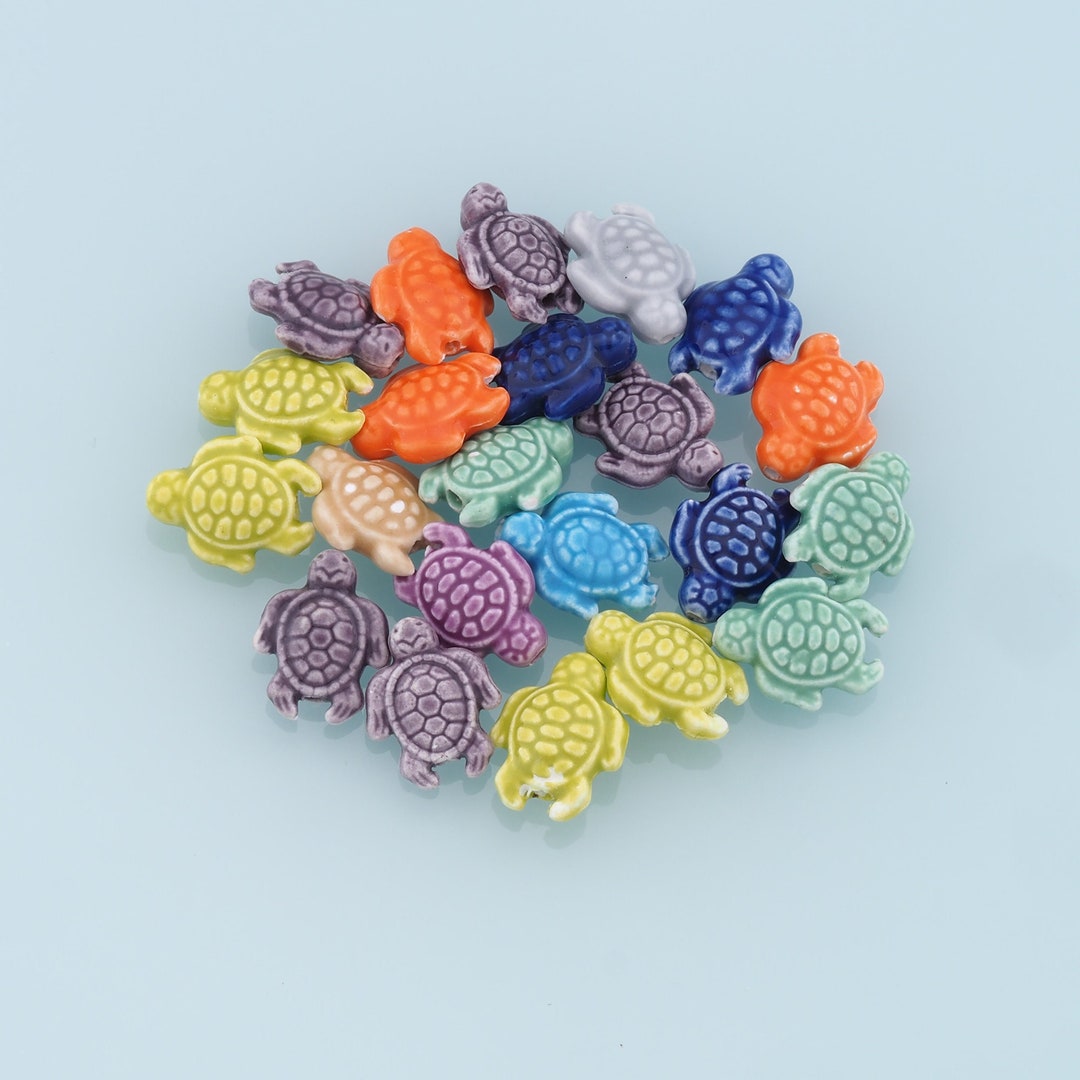 Mixed 22pcs Ceramic Turtle Beads,turtle Bead,lampwork Colorful Turtle ...
