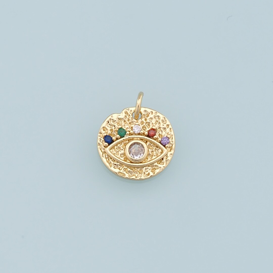 Gold Evil Eye Charms,18k Gold Filled Evil Eye Pendant,evil Eye Charm ...