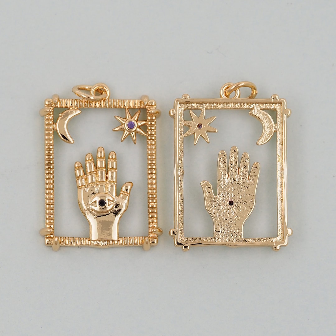 Gold Hamsa Hand Charms,18k Gold Filled Hamsa Pendant,hamsa Hand Charm ...