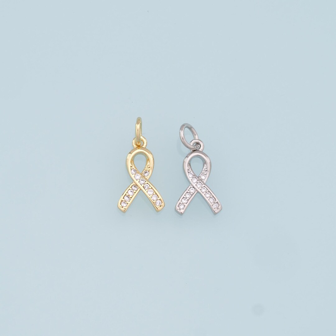 Gold AIDS Charms,18k Gold Filled AIDS Pendant,silver Ribbon Cancer ...