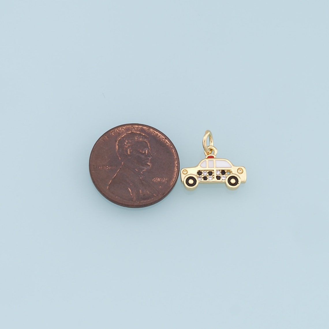 Gold Car Charms,18k Gold Filled Car Pendant,cz Micro Pave Car Charm ...