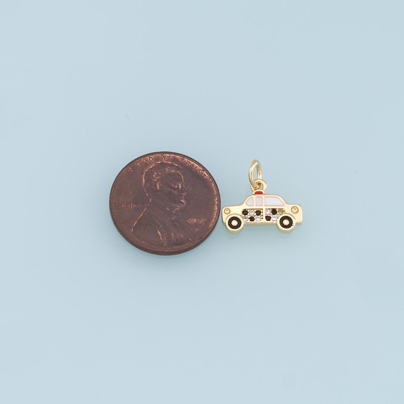Gold Car Charms,18k Gold Filled Car Pendant,cz Micro Pave Car Charm ...
