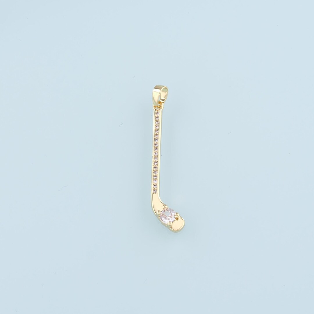 18K Gold Filled Golf Pendant,cz Micro Pave Golf Clubs Charm Bracelet ...
