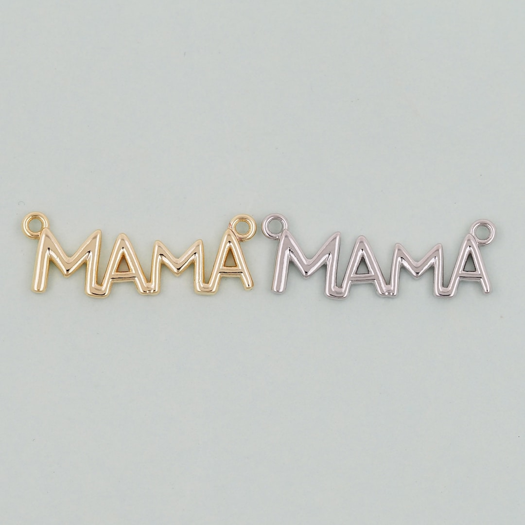 Gold Mama Charms,18k Gold Filled Mama Pendant,mama Charm Bracelet ...