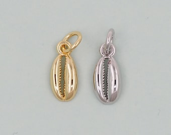 Tiny Shell Charm Gold Sea Shell Pendant for Bracelet Earring Necklace ...
