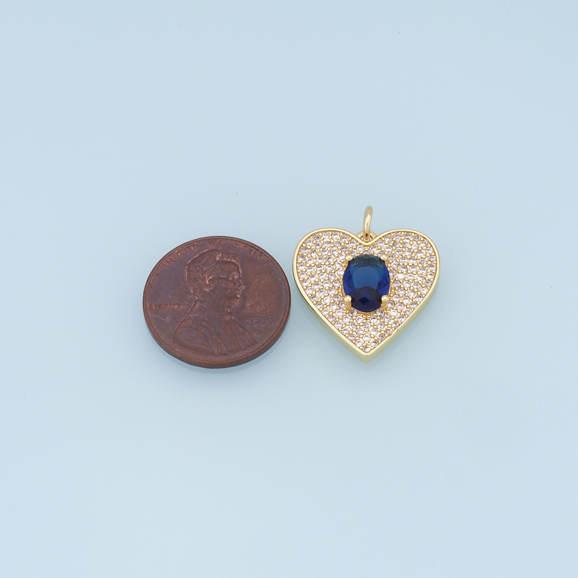 Gold Heart Charms,18k Gold Filled Heart Pendant,crystal Heart Charm ...