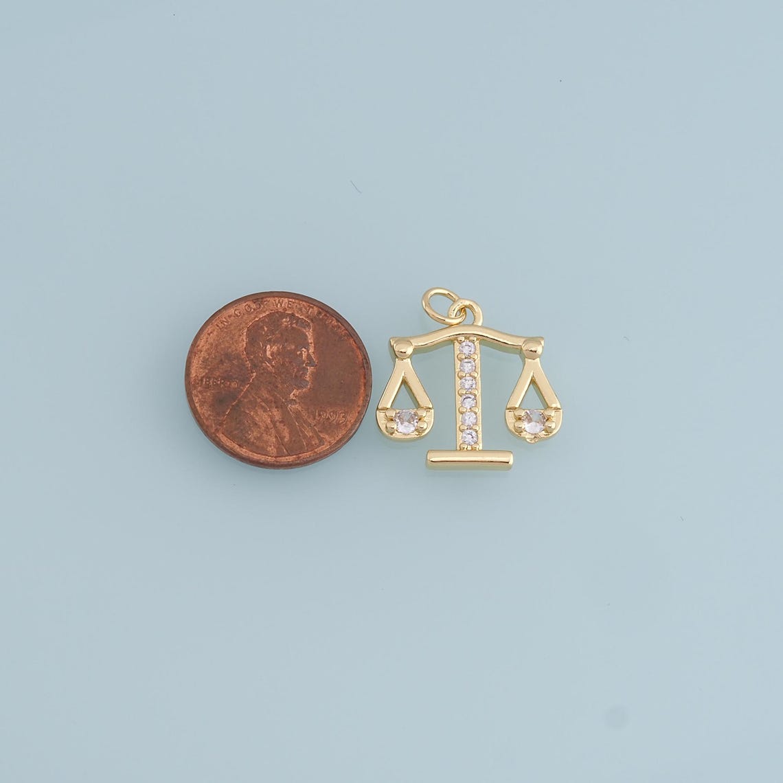 Gold Balance Scale Charms,18k Gold Filled CZ Balance Pendant Charm ...