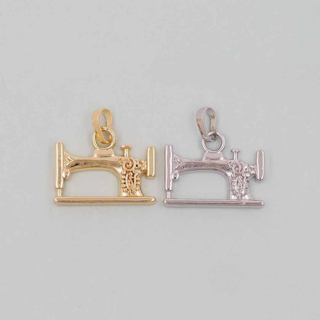 Gold Sewing Machine Charms,18k Gold Filled Sewing Machine Pendant ...