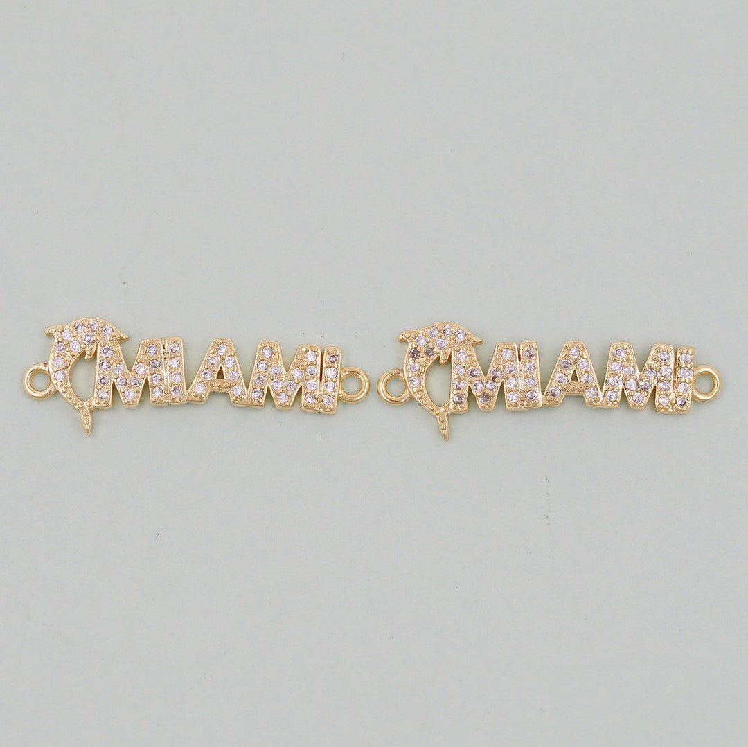 Gold Miami Charms,18k Gold Filled Miami Pendant Bracelet Necklace for ...