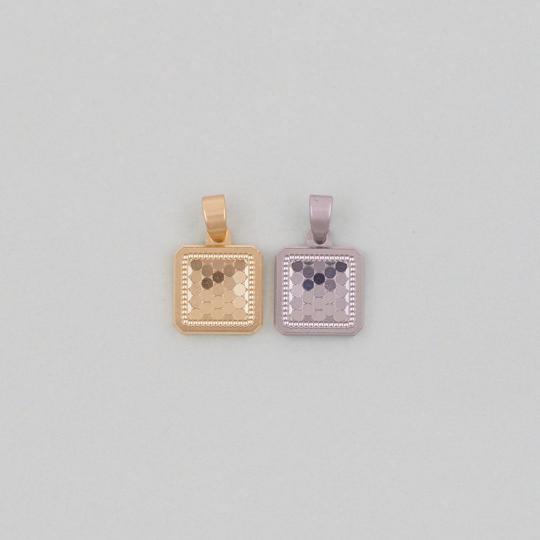 Gold Square Charms,18k Gold Filled Square Pendant,stainless Steel ...