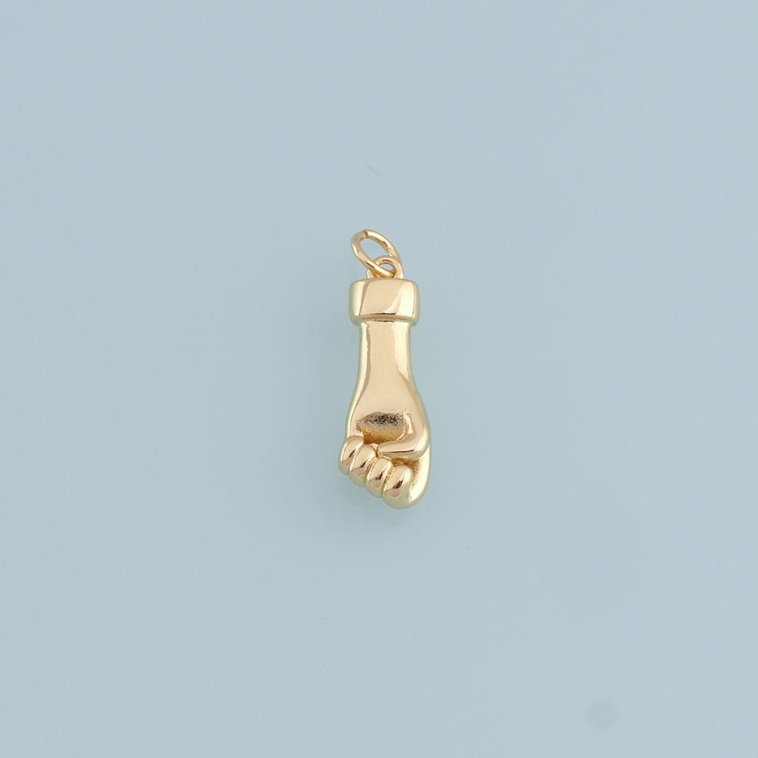 Gold Fist Charms,18k Gold Filled Fist Pendant,gesture Charm Bracelet ...