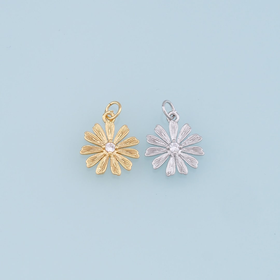 Gold Daisy Charms,18k Gold Filled Daisy Pendant,daisy Charm Bracelet ...