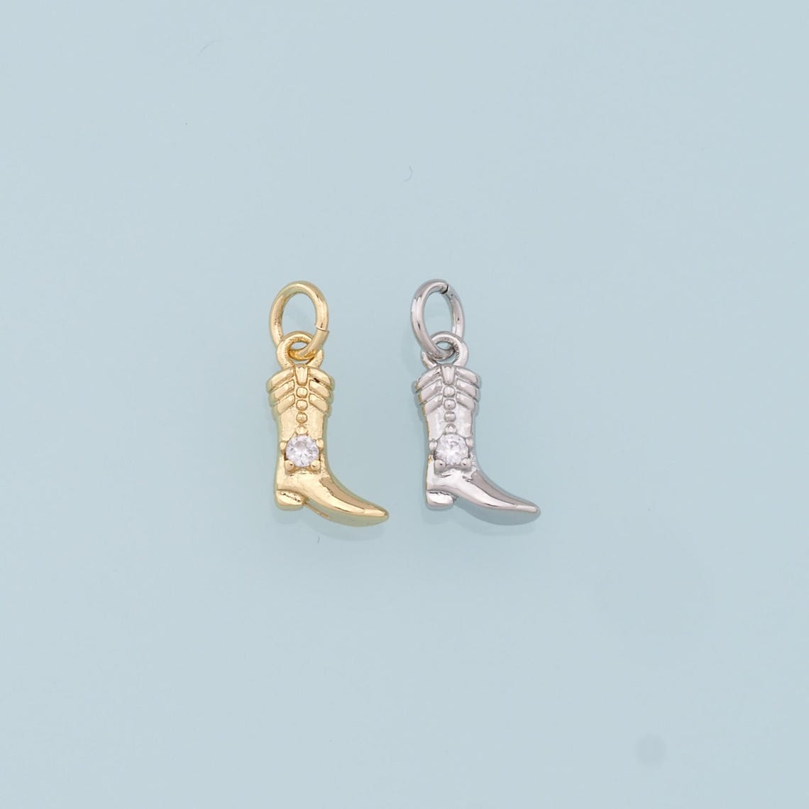 Gold Boots Charms,18k Gold Filled Boots Pendant,cowboy Boots Charm ...