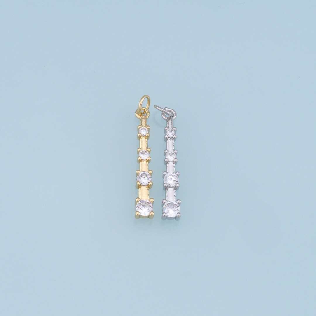 Gold Strip Charms,18k Gold Filled Bar Pendant,geometry Silver Bar Charm ...