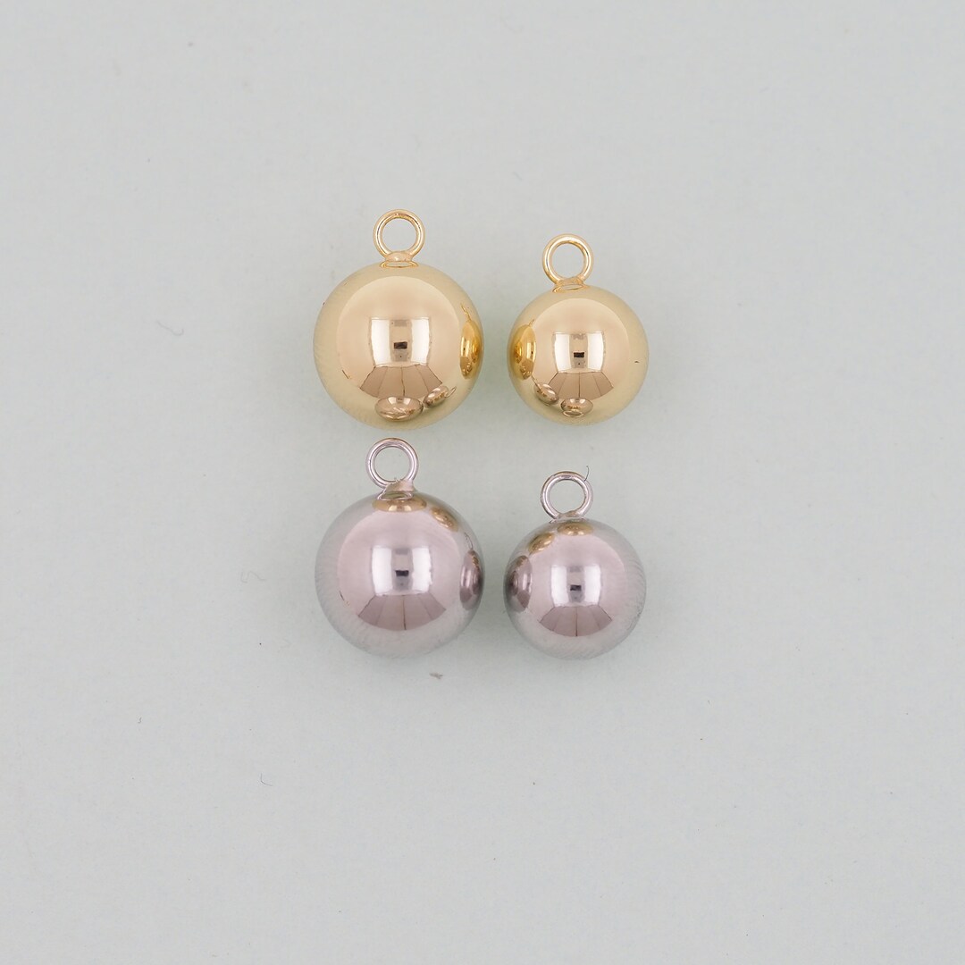 Gold Ball Charms,18k Gold Filled Ball Pendant,tiny Round Ball Charm ...