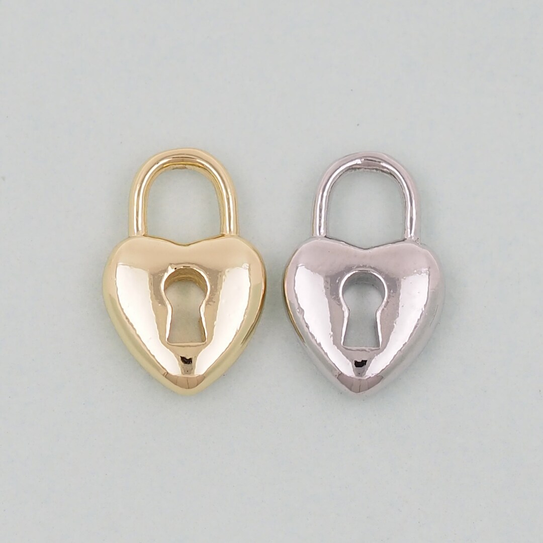 Gold Key Lock Charms,18k Gold Filled Key Pendant,heart Lock Charm ...
