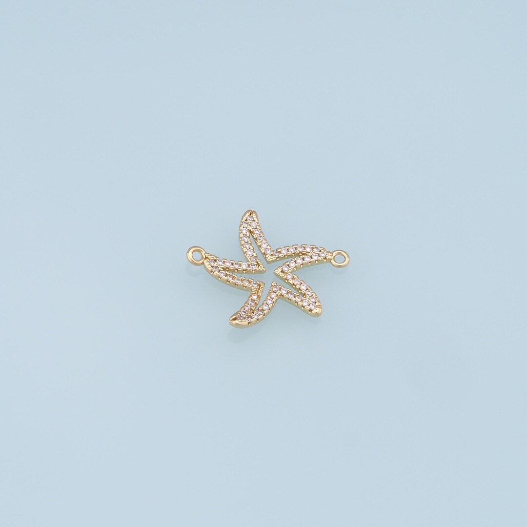 Gold Starfish Connector Charms,18k Gold Filled Sea Star Pendant ...