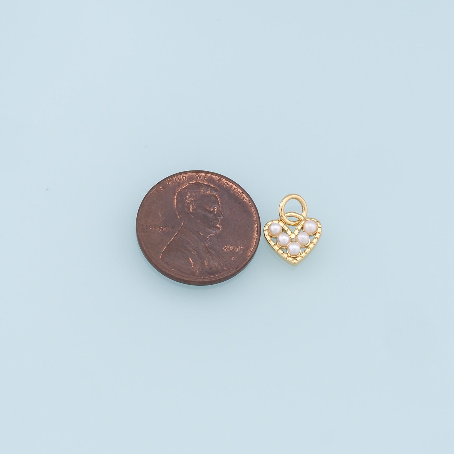 Gold Tiny Heart Charms,18k Gold Filled Pearl Heart Pendant,heart Charm ...