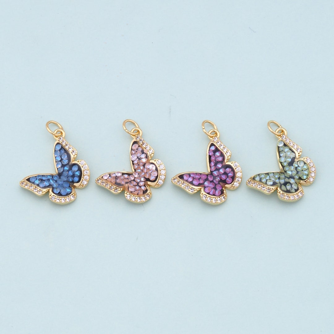 Gold Butterfly Charms,18k Gold Filled Butterfly Pendant,butterfly Charm ...