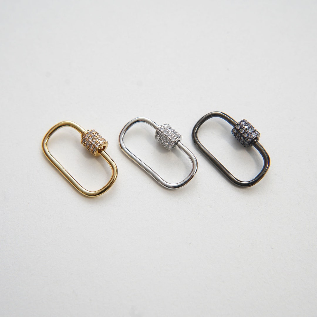 18K Gold Filled Oval Carabiner Clasp,buckle Clasp,carabiner Screw Clasp ...