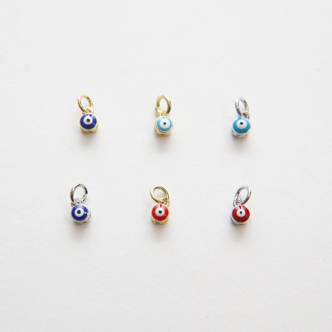 Gold Tiny Evil Eye Charms,18k Gold Filled Evil Eye Pendant,silver Evil ...