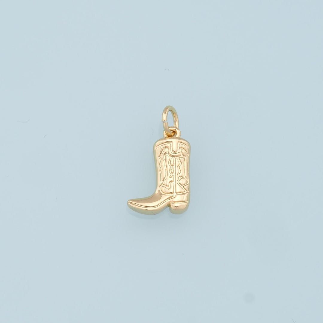 Gold Boots Charms,18k Gold Filled Boots Pendant,cowboy Boots Charm ...