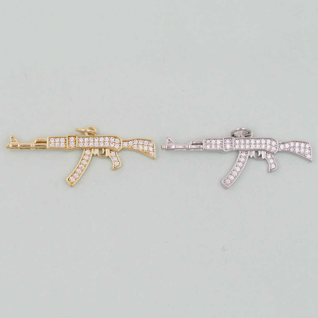 Gold Gun Charms,18k Gold Filled Gun Pendant,gun Charm Bracelet Necklace ...