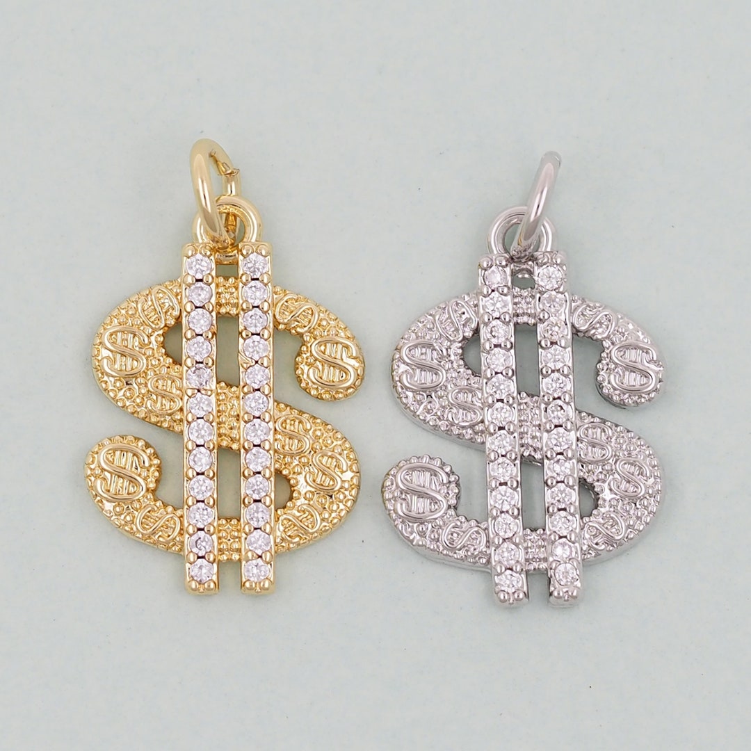 Gold Money Symbol Charms,18k Gold Filled Money Pendant,money Charm ...