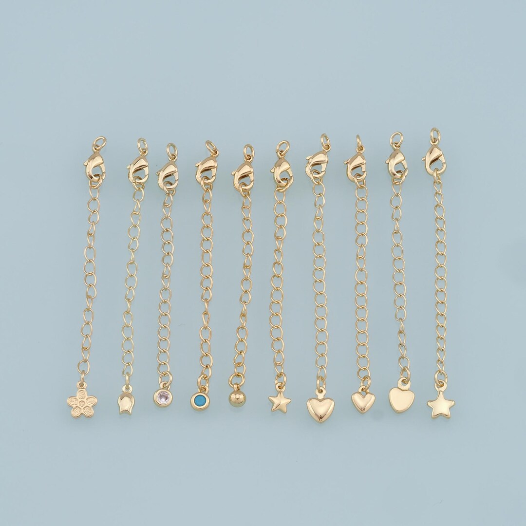18K Gold Filled Chain Extender for Necklace Bracelet Supply Component ...