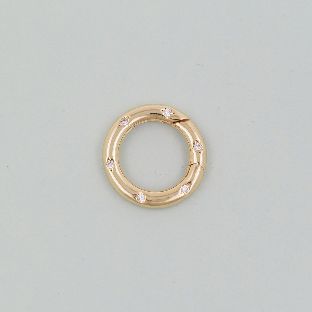 18K Gold Filled Round Carabiner Clasp,carabiner Lock Connector,spring ...