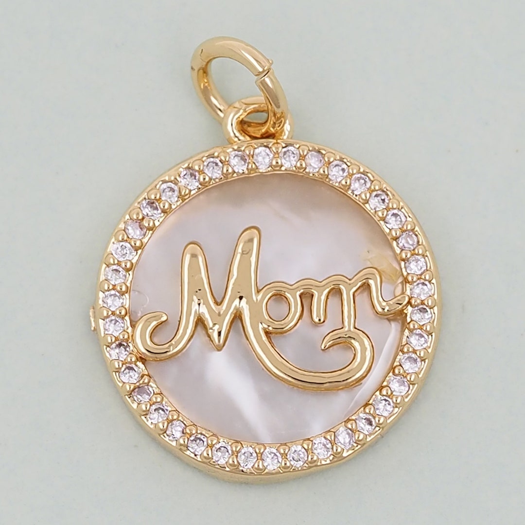 Gold Mom Charms,18k Gold Filled Shell Mom Pendant,mom Charm Bracelet ...